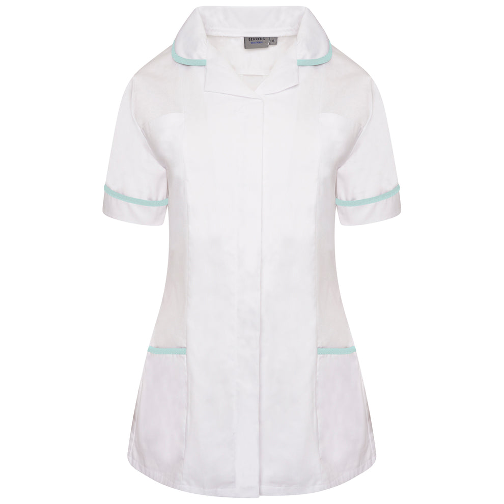 Behrens White/Eau De Nil Trim Ladies Tunic With Round Collar - NCLTPS ...