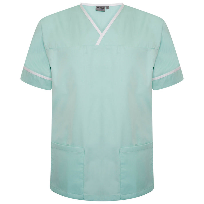 Behrens Eau De Nil/White Trim Contrast Trim Smart Scrub Top - NSTT / EDNWT